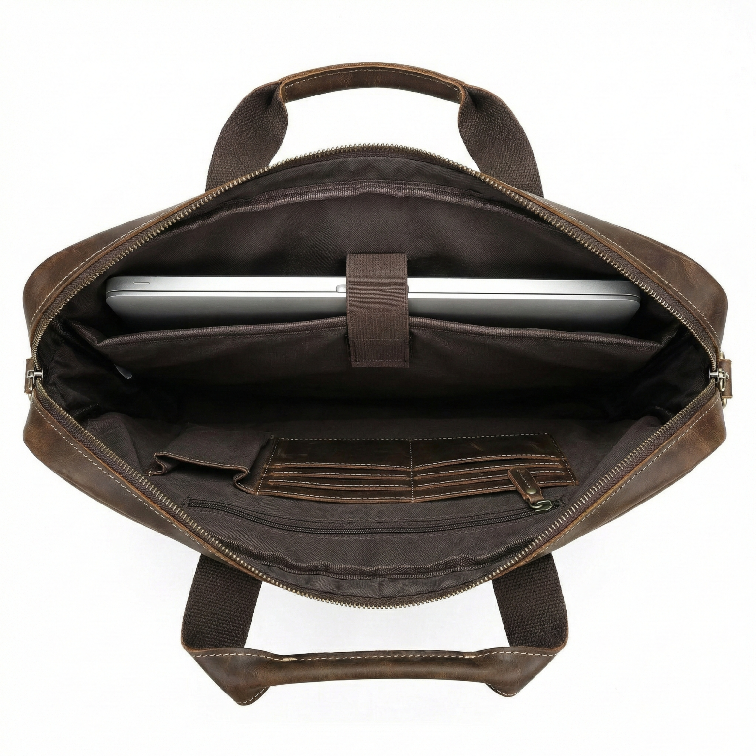 Men’s Leather Briefcase for Work & Travel – Fits 15” Laptop - Anthony ...